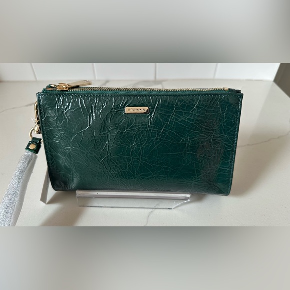 Brahmin | Bags | Brahmin Daisy Green Clutch With Gold Hardware Genuine ...